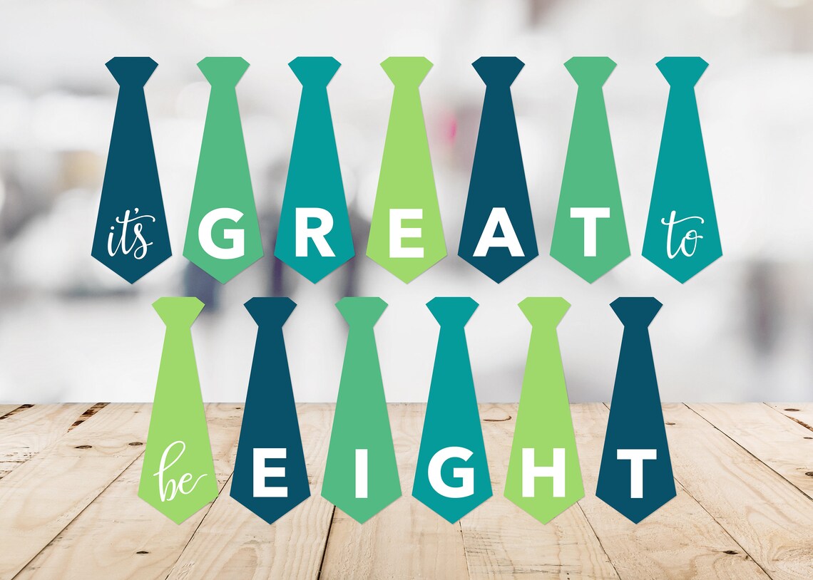 Great to Be Eight Baptism Necktie Banner Blue & Green LDS - Etsy