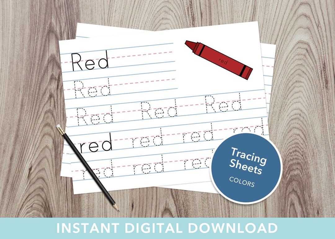 Color Tracing Pages — Colour, Writing Practice, Kindergarten, Learn to ...