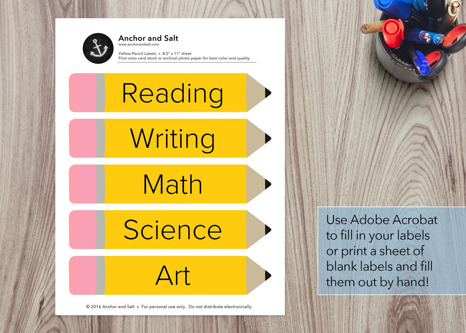 Classroom Labels Yellow Pencils Editable Labels Blank - Etsy