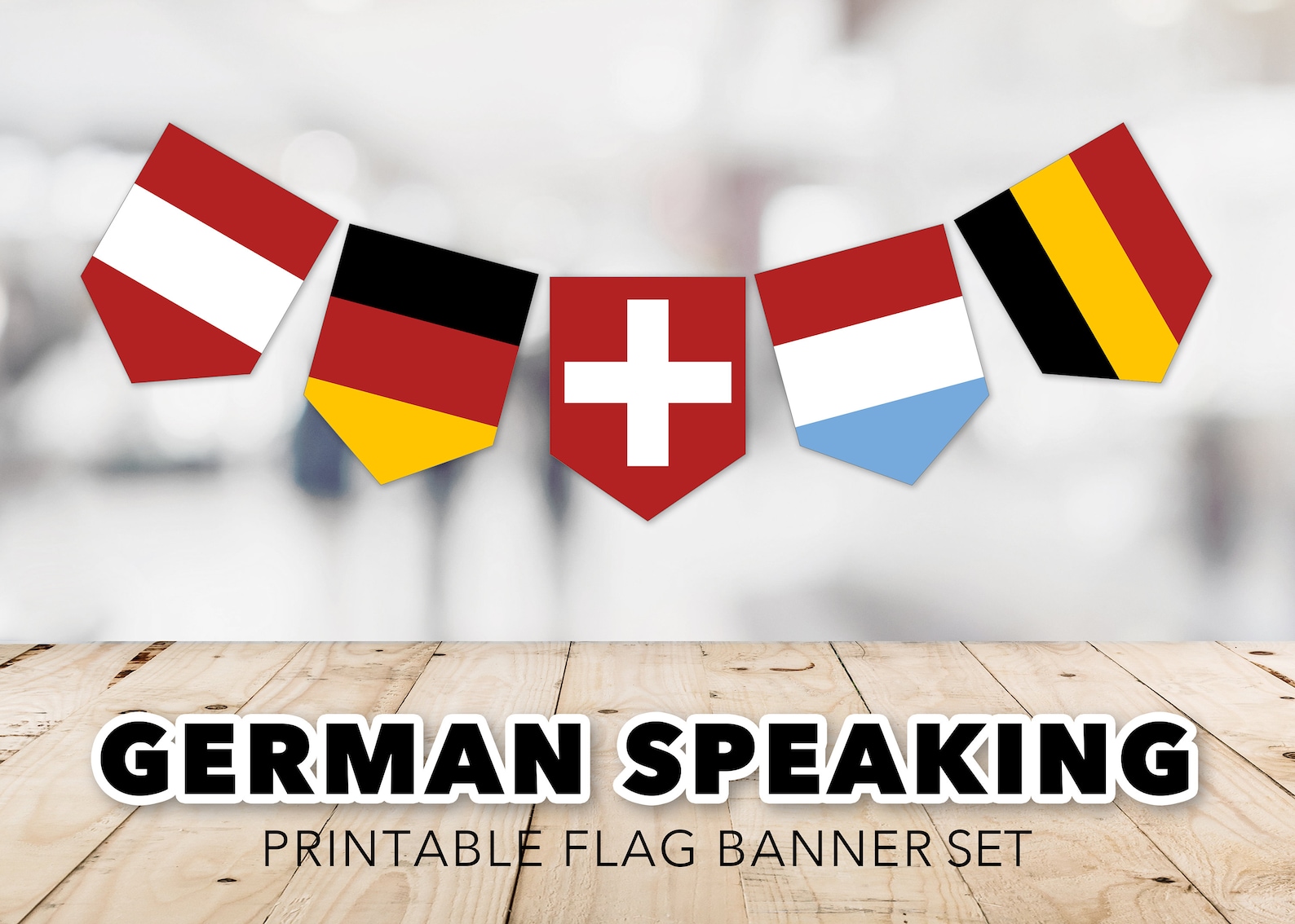 German Speaking Countries Flag Banner Set Germany Austria - Etsy