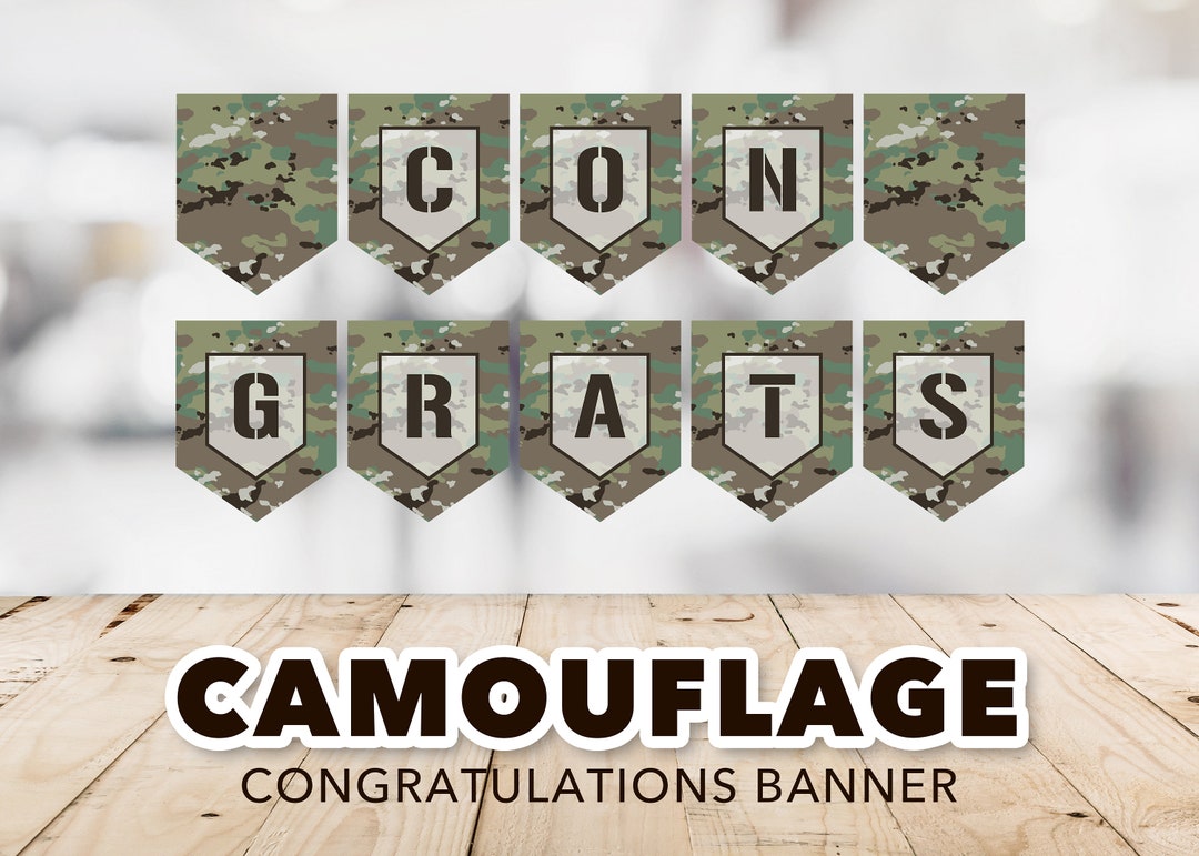 Congratulations Banner Military Banner, Camo, Operational Camouflage ...
