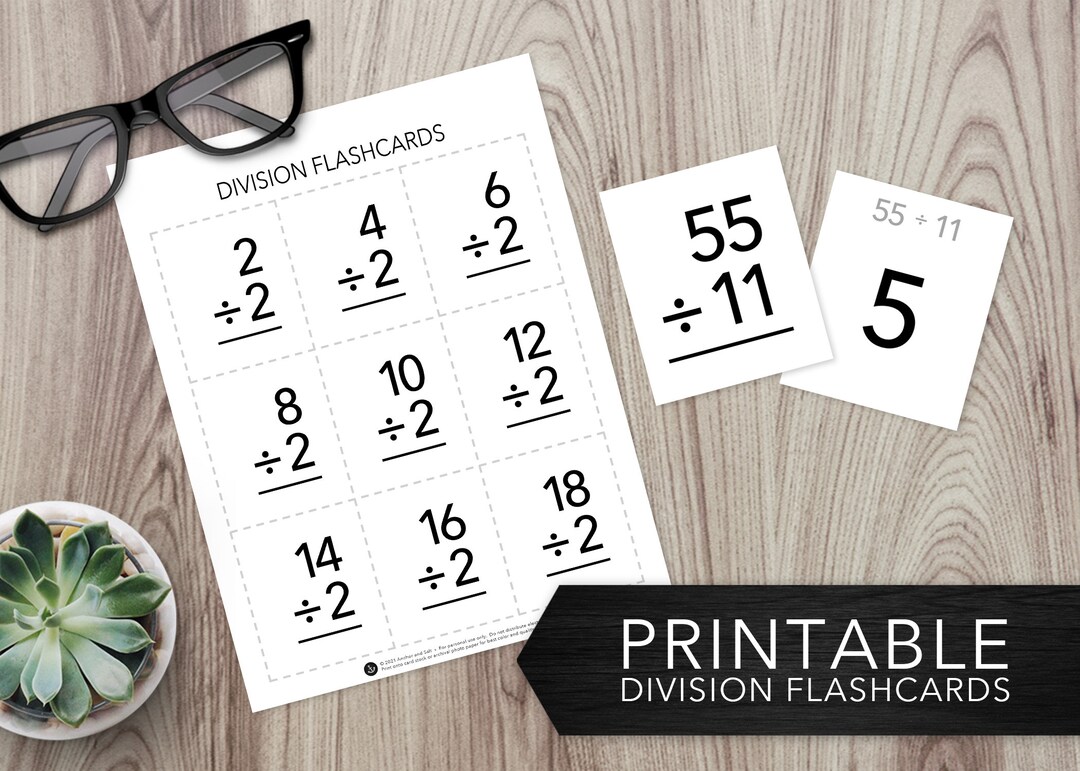 Division Flashcards Math Practice, Math Facts 0-12, Divide, Memorize ...
