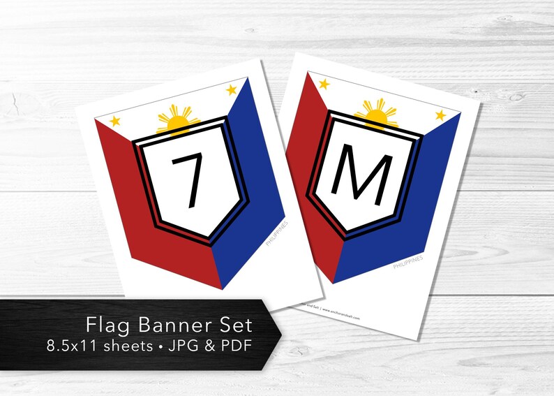Philippines Flag Banner Set — Filipino, Manila, Cebu City, Quezon City ...