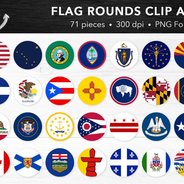 Us State Flags Clip Art - Etsy