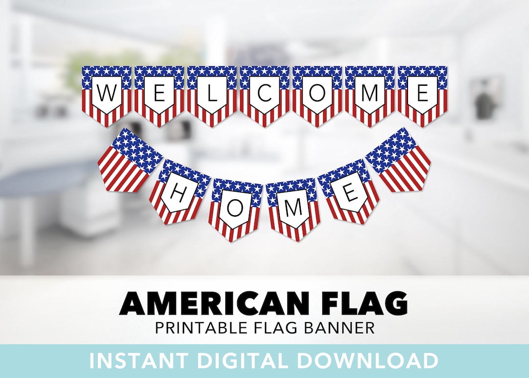 Welcome Home American Flag Banner — Welcome Home Banner, Military ...