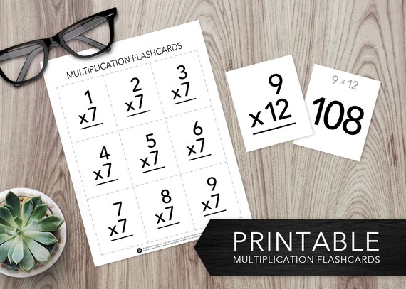 Multiplication Flashcards Math Practice Math Facts 0-12 | Etsy