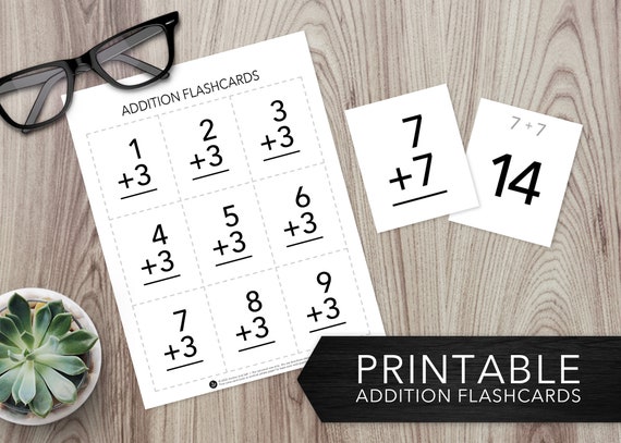 Addition Flashcards Math Practice Math Facts 0-9 Addition - Etsy