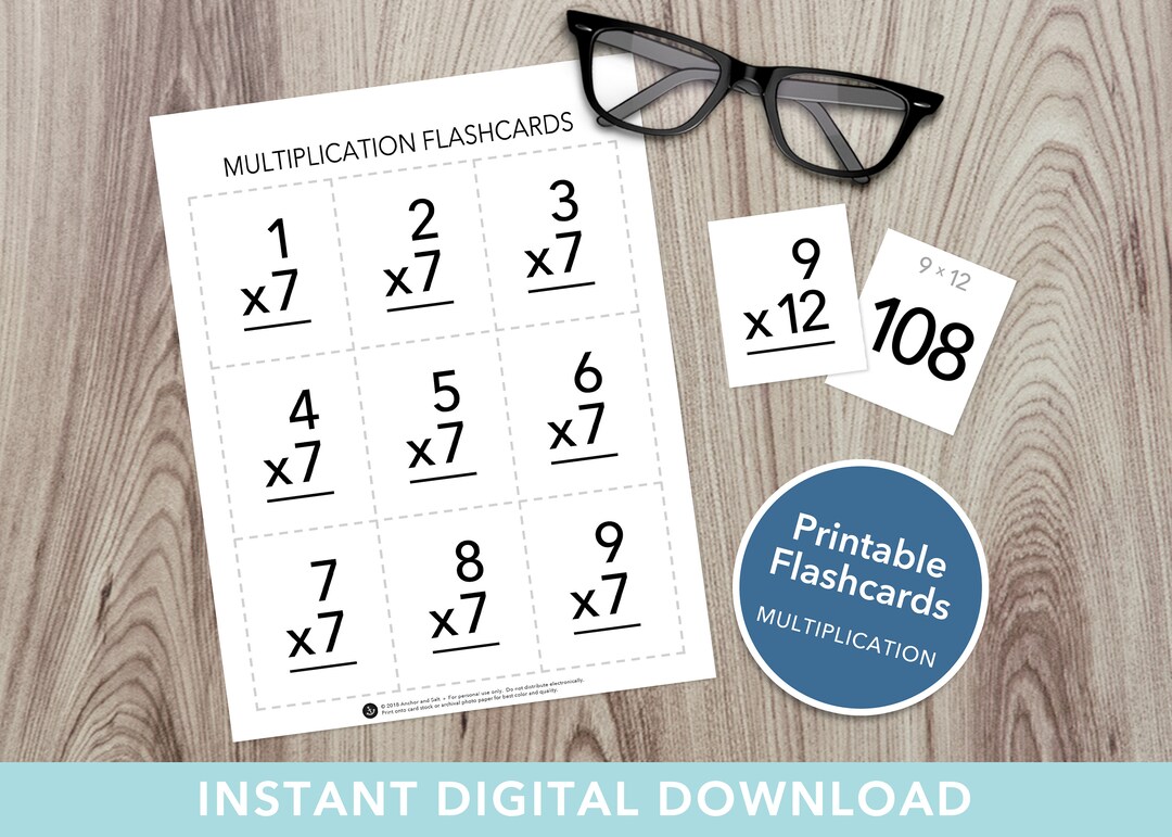 Multiplication Flashcards — Math Practice, Math Facts 0-12, Times ...