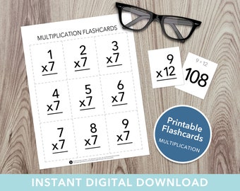 Multiplication Flashcards 0-12 Printable - Etsy Canada