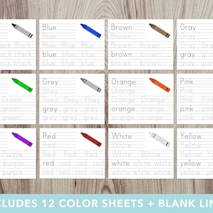 Color Tracing Pages — Colour, Writing Practice, Kindergarten, Learn to ...