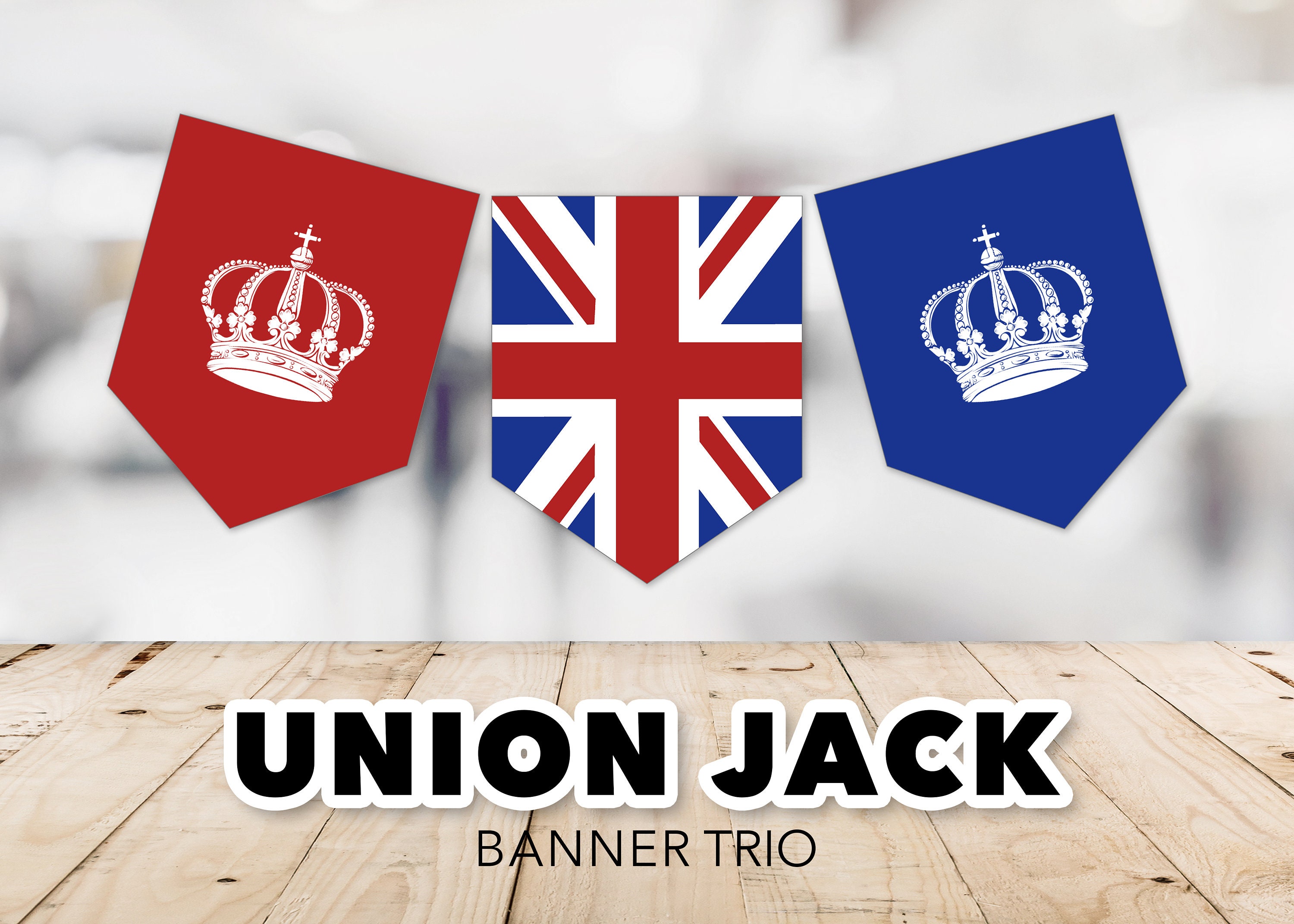 British Flag Banner Trio Union Jack UK Flag Union Flag | Etsy