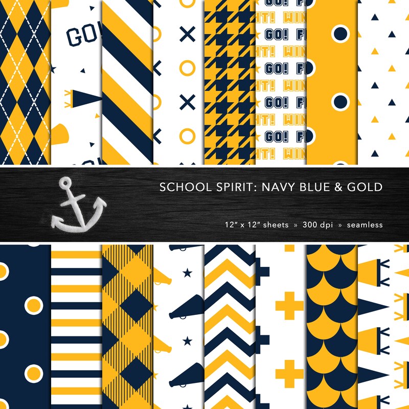 Navy Blue and Yellow - Etsy