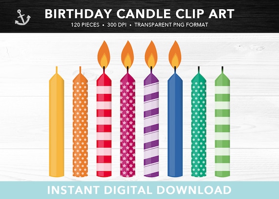 Printable Colored Birthday Candles