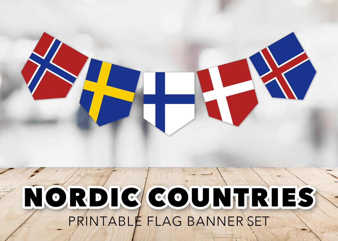 Nordic Countries Flag Banner Set Flags of Scandinavia | Etsy