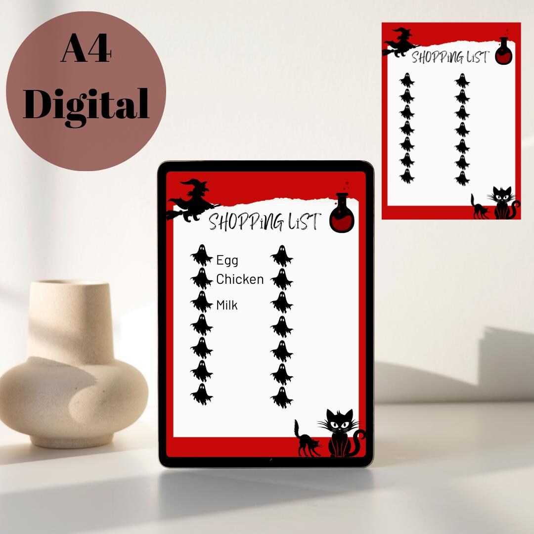 Halloween Shopping List Printable | Cute Ghost & Witch Theme Grocery ...