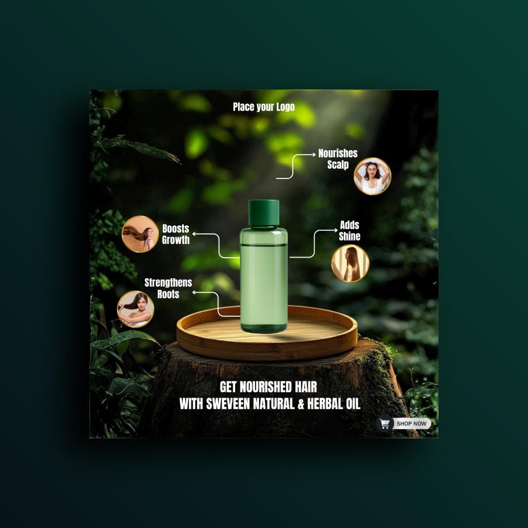 Editable Hair Oil Poster Template | Canva Beauty Ad (digital Download ...