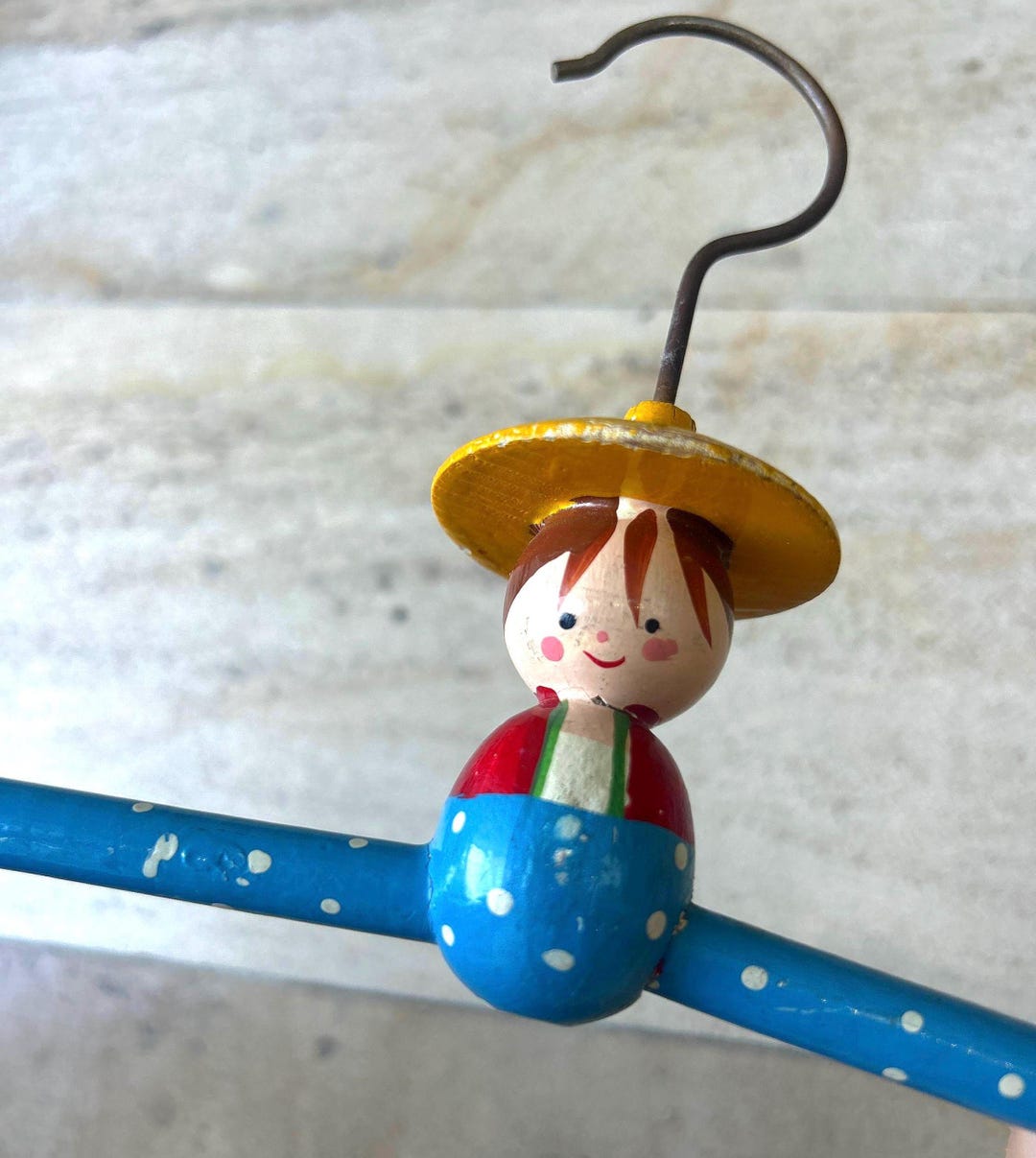 Vintage MCM Hand-painted Wooden Children's Clothes Hanger - Irmi & Fred ...