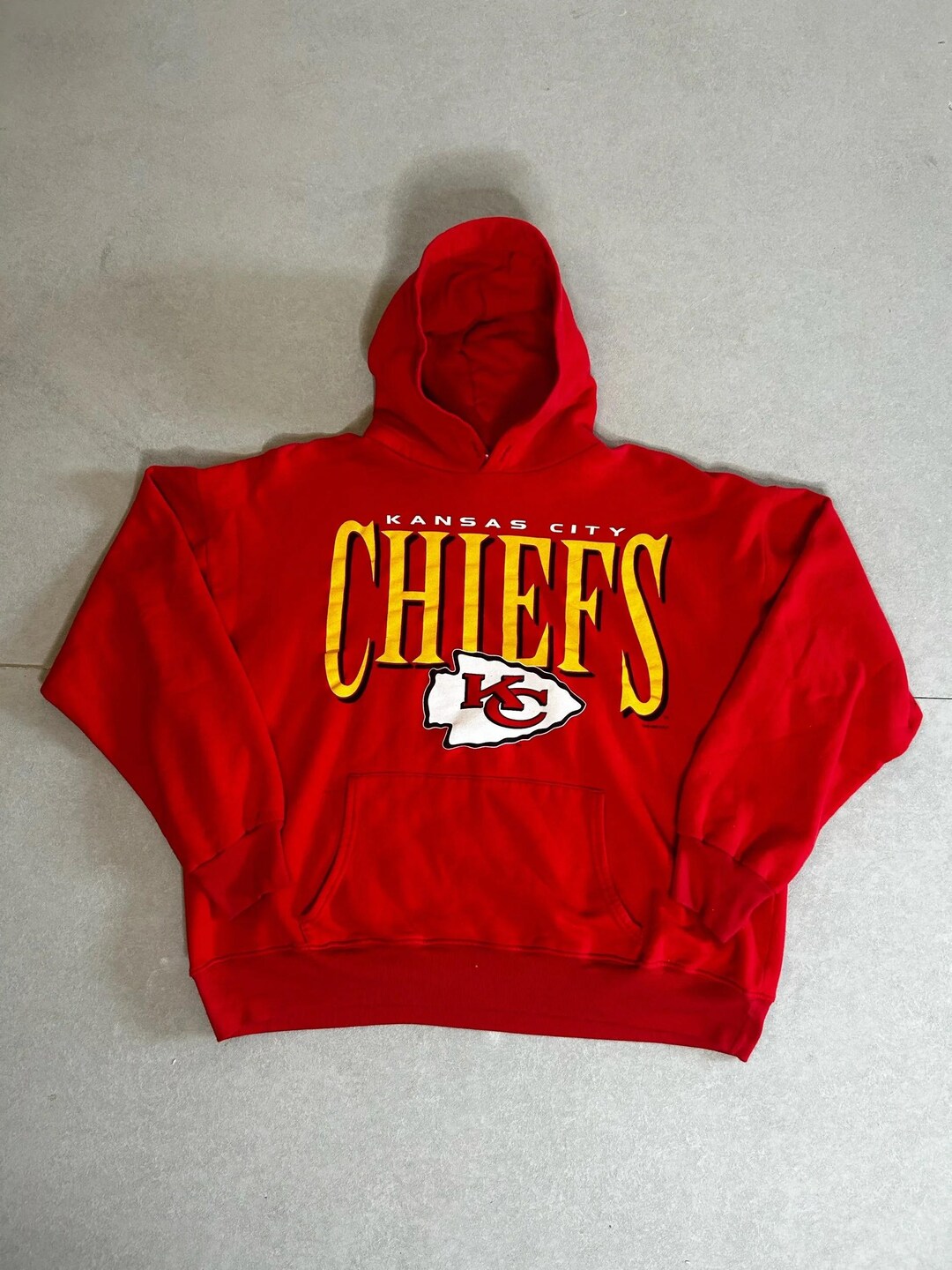 90s Vintage Kansas City Chiefs Red Hoodie Size XL - Etsy