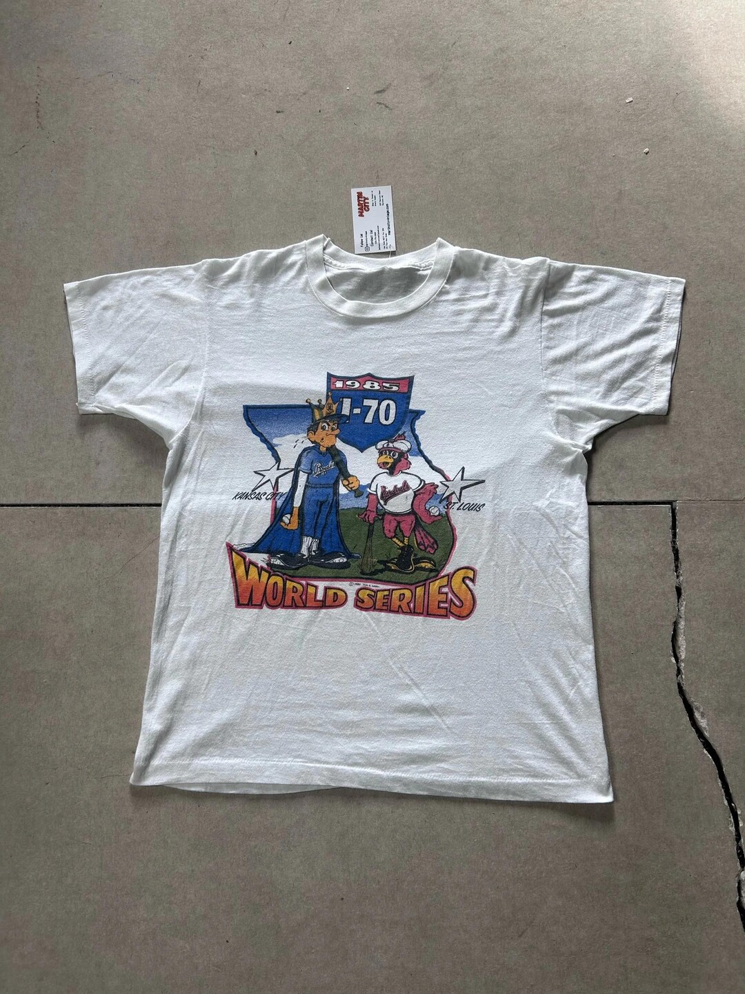 1985 World Series Cartoon T-shirt: Kansas City Royals Vs. St. Louis ...