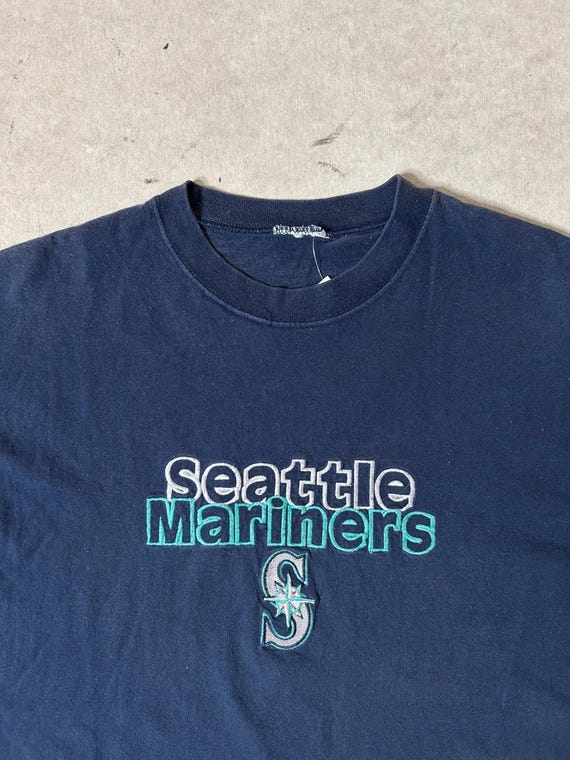 2000s Vintage Seattle Mariners Navy Embroidered T Shi… - Gem