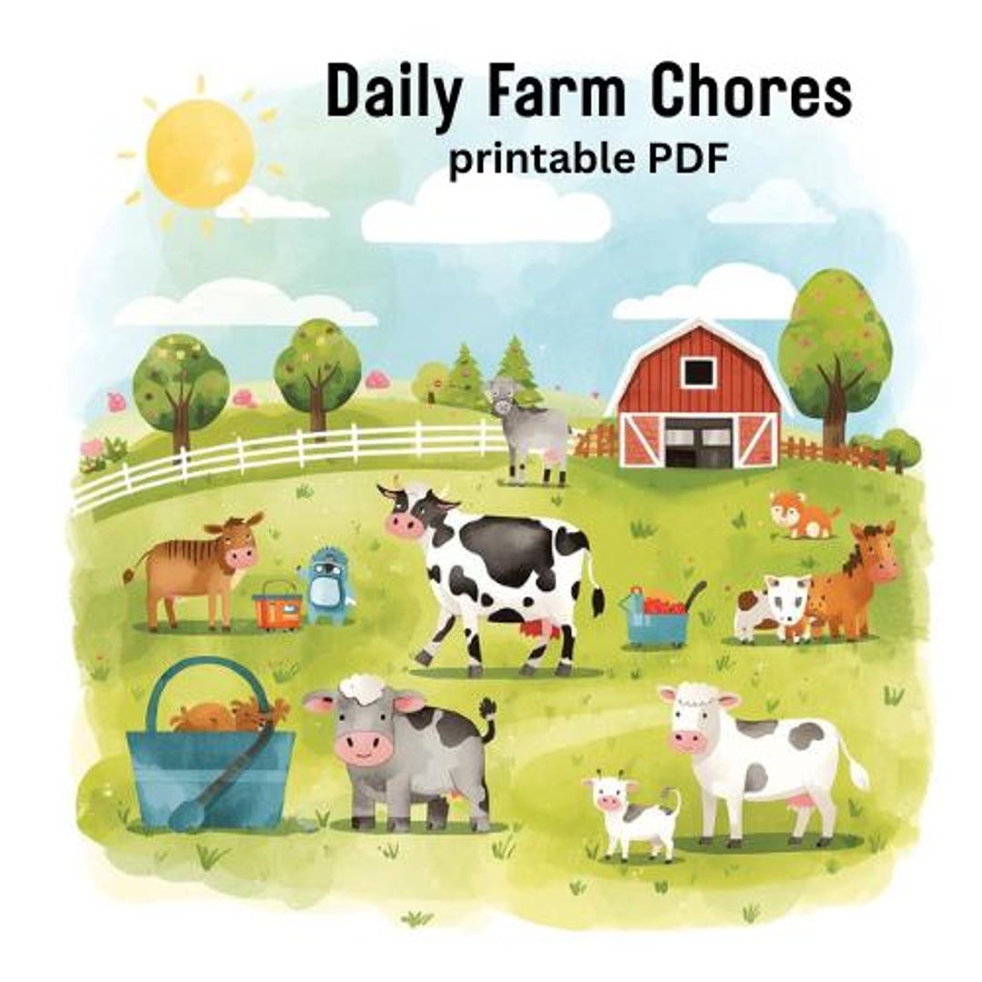 Farm Chore Chart Printable for Kids | Homestead Daily Chores | Morning ...