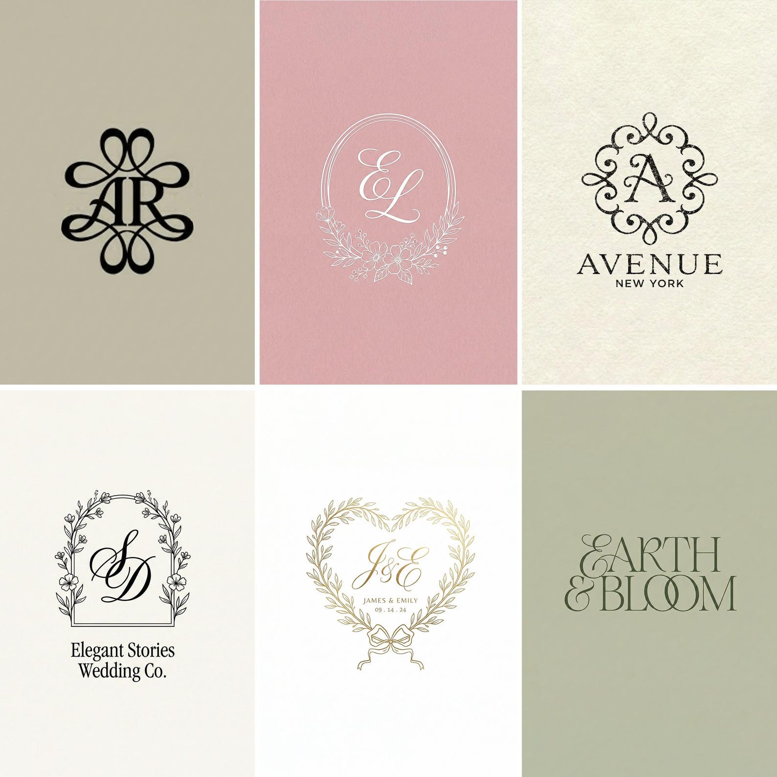 Custom Monogram Logo Design | Luxury Monogram Logo | Minimalist Wedding ...
