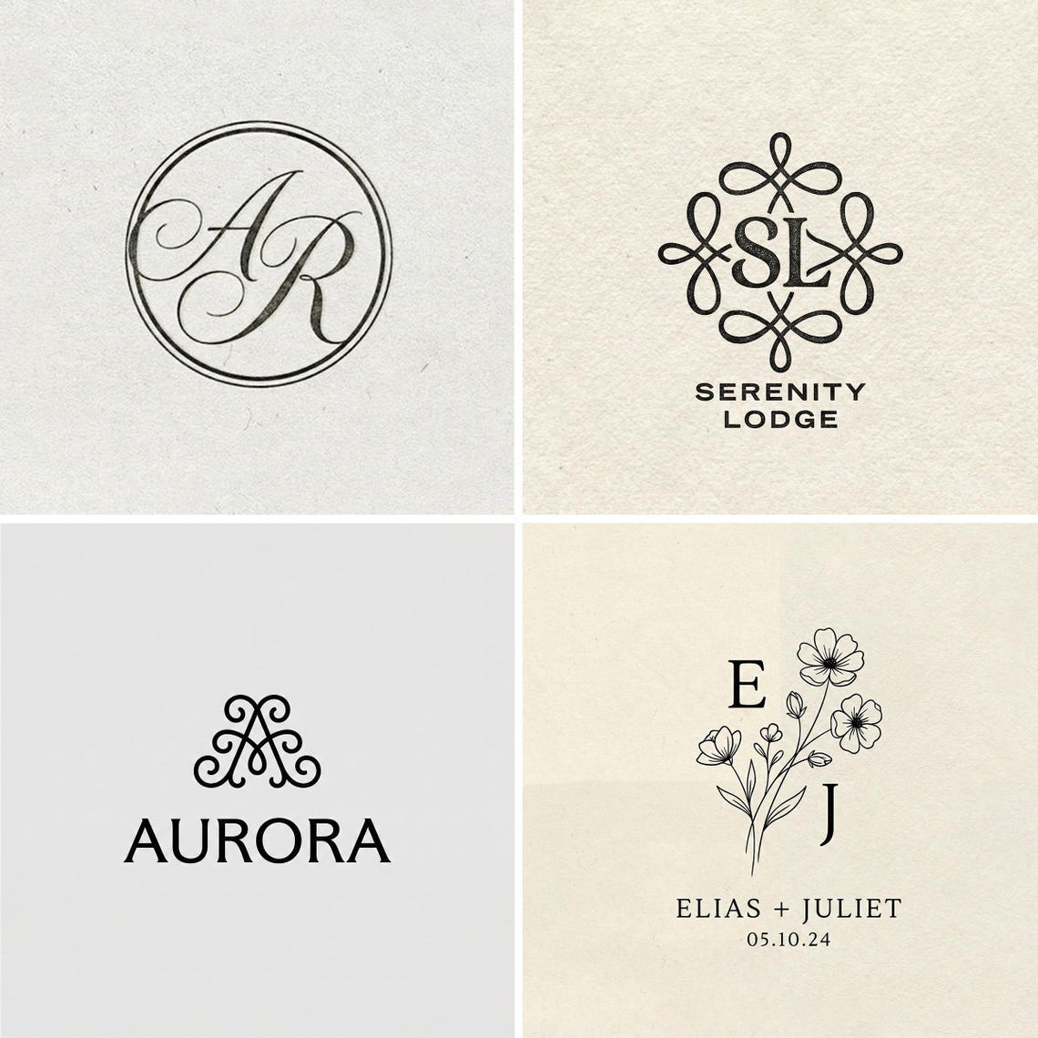 Custom Monogram Logo Design | Luxury Monogram Logo | Minimalist Wedding ...