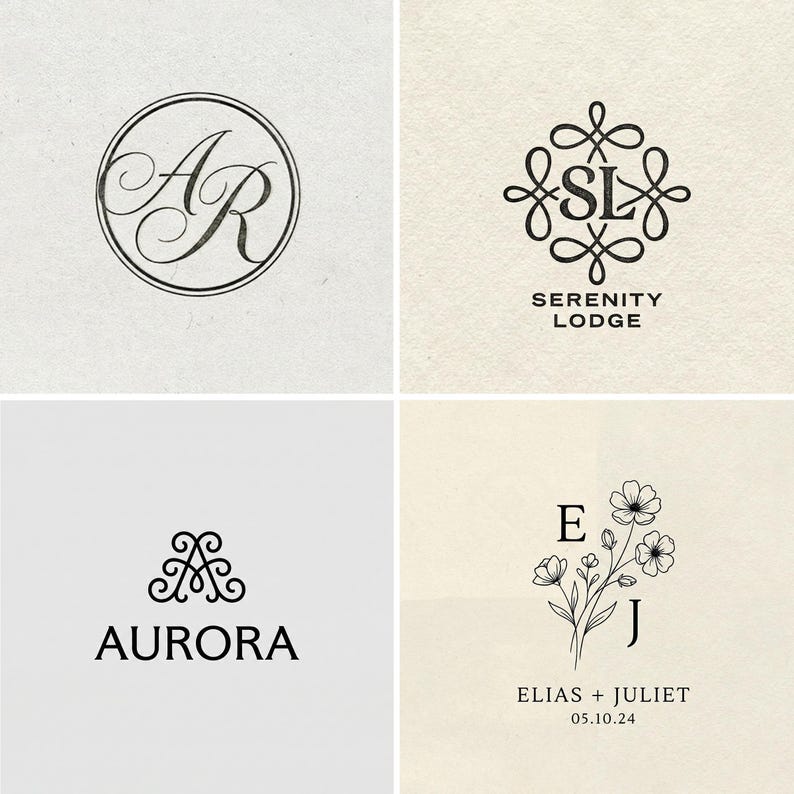 Custom Monogram Logo Design | Luxury Monogram Logo | Minimalist Wedding ...