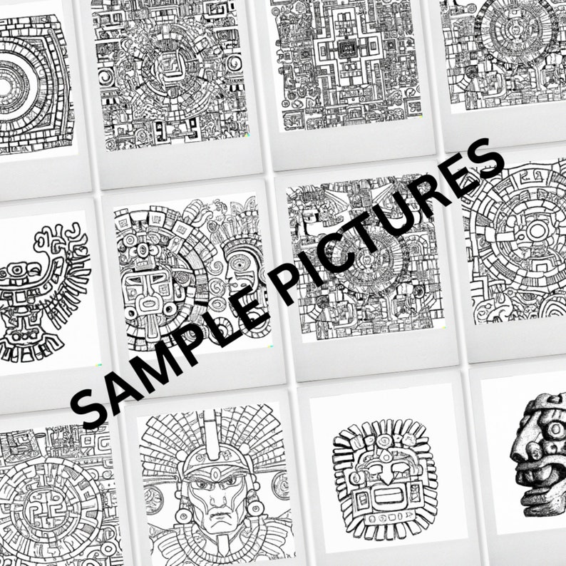 PRINTABLE: Mayan & Aztec Inspired Coloring Book-60 Pages DIGITAL ...