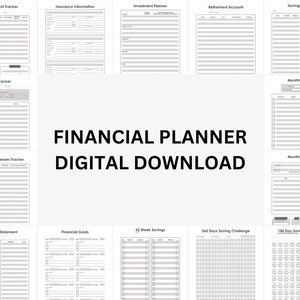 PRINTABLE: Financial Planner-100 Pages DIGITAL DOWNLOAD - Etsy