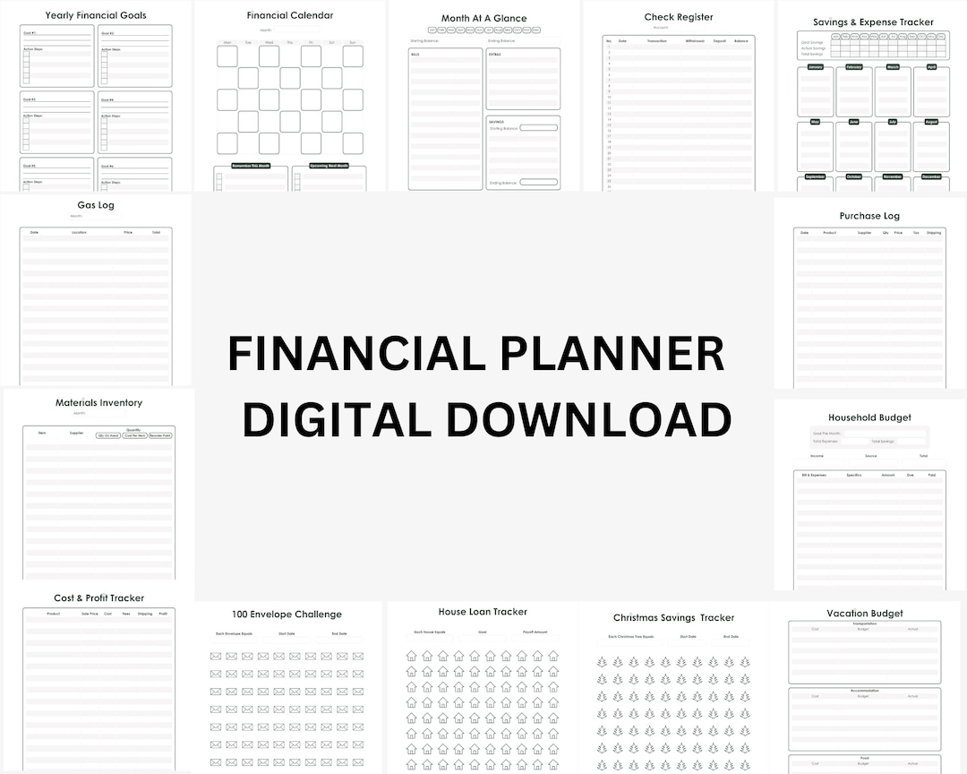PRINTABLE: Financial Planner-100 Pages DIGITAL DOWNLOAD - Etsy