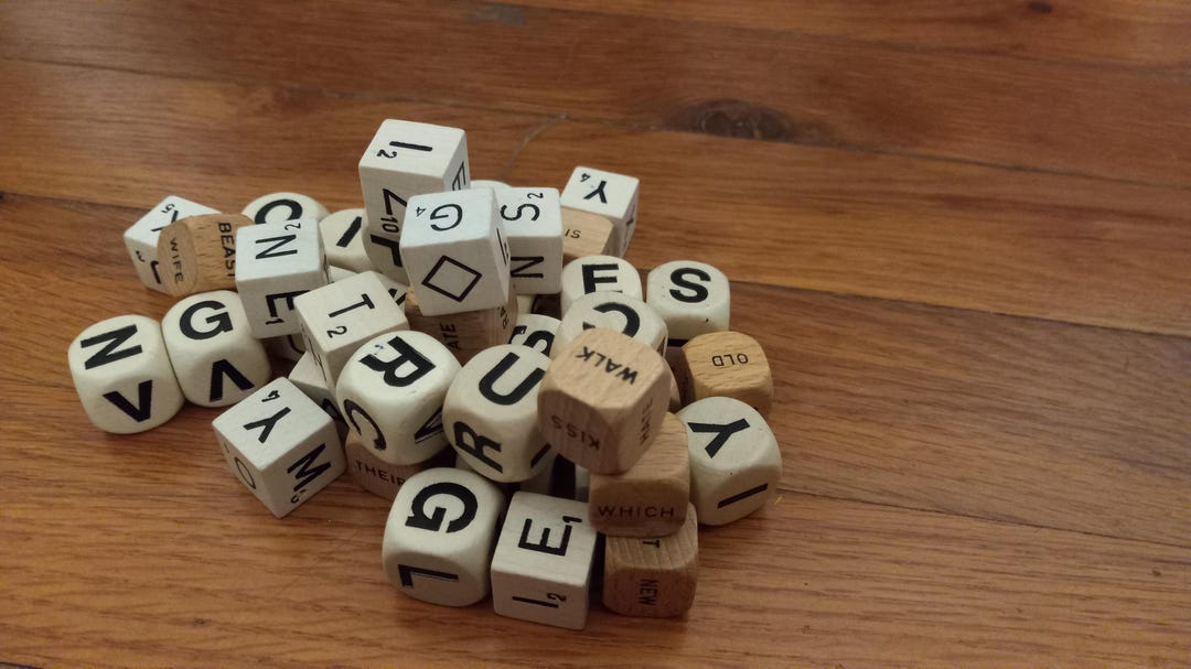 Mix Vintage Wooden Cubes Scrabble Cubes Boggle Cubes Scribbage Vintage Game Pieces Letter Dice ...