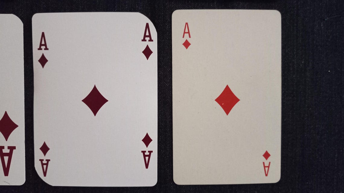 Vintage Ace of Diamonds Playing Cards: 21 Card Collection - Etsy