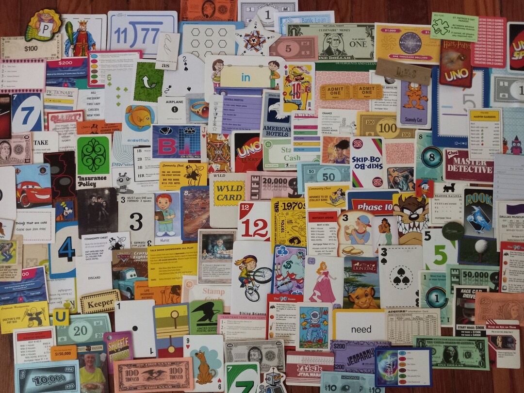 150+ Paper Game Pieces Junk Journal Supplies Party Decor Board Game ...