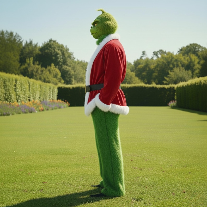 Grinch Christmas Costume, Green Monster Mascot Set, Full Grinch Costume ...