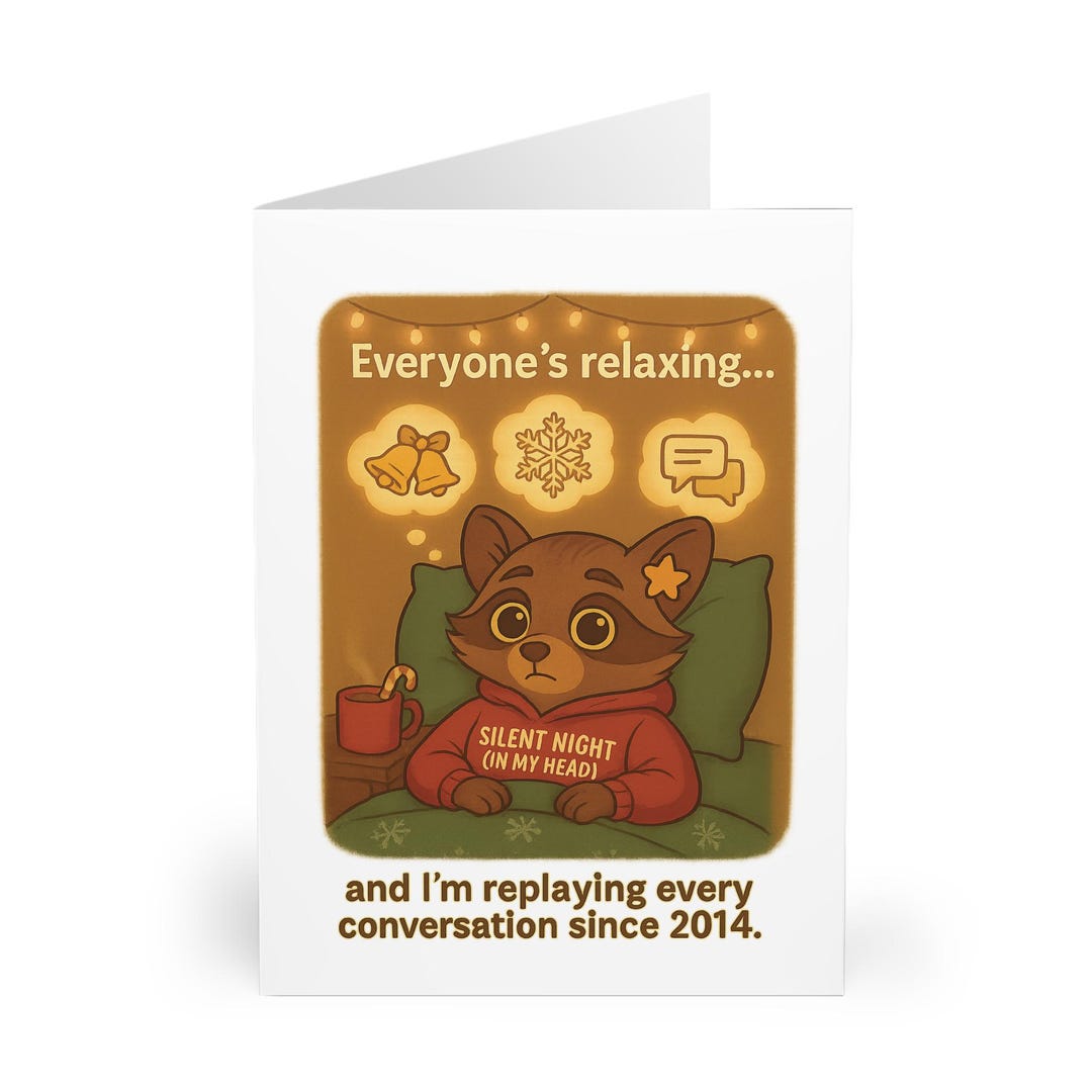 Funny ADHD Christmas Card Set: Overthinking Holiday Humor - Etsy