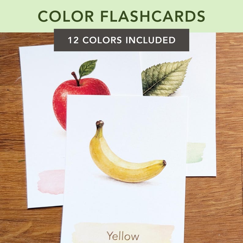 Montessori Color Flashcards & Posters Printable | 12 Color Learning ...