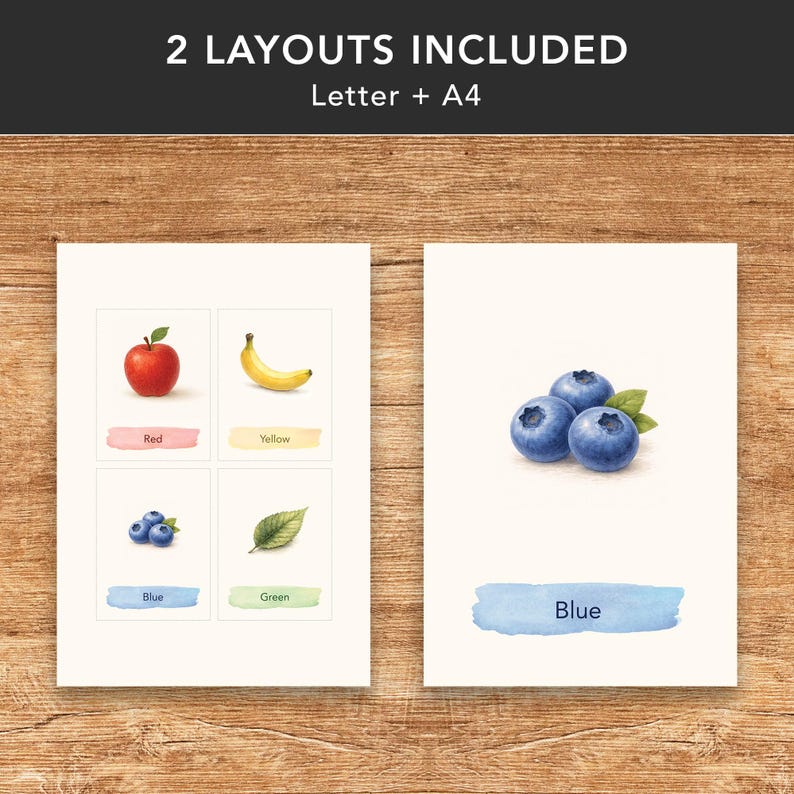 Montessori Color Flashcards & Posters Printable | 12 Color Learning ...