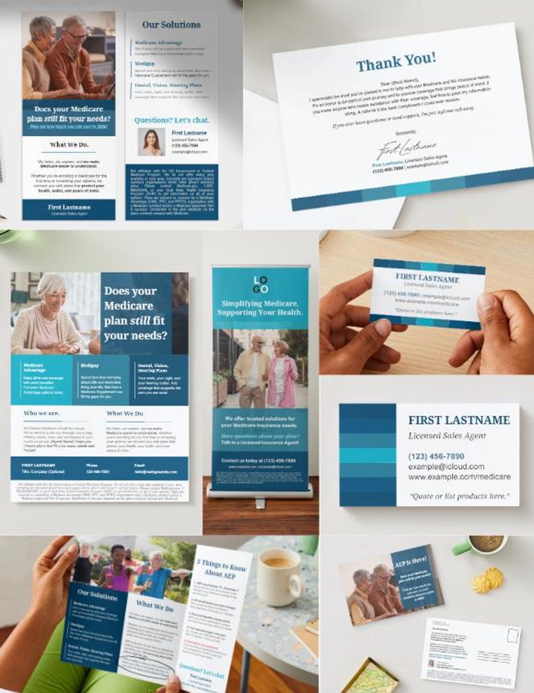 Medicare Agent Marketing Kit: Flyers, Postcards, Business Cards - Etsy