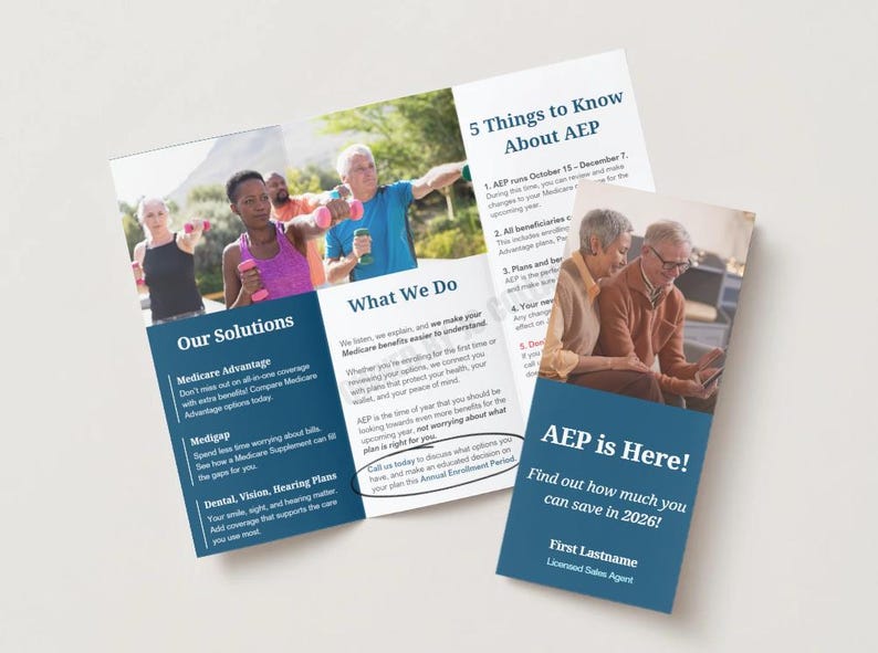 Medicare Agent Marketing Kit: Flyers, Postcards, Business Cards - Etsy