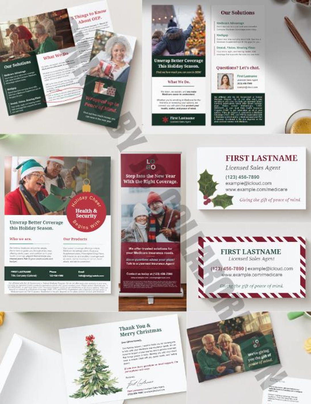 Holiday Medicare Agent Marketing Kit: Postcards, Flyers, Business Cards ...
