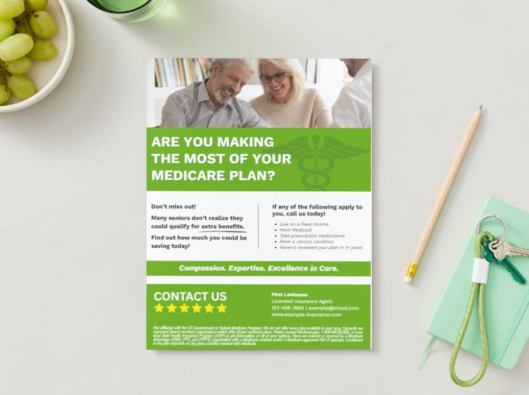 Medicare Agent Flyer- Simple Green Advertisement Flyer - Etsy