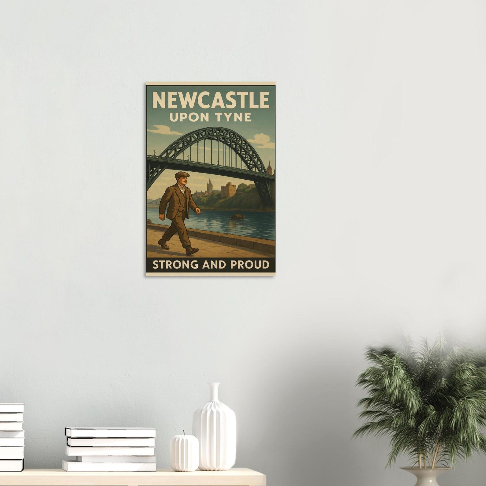 Newcastle Art Print | Vintage Tyne Bridge & Grey Street Illustration - Etsy