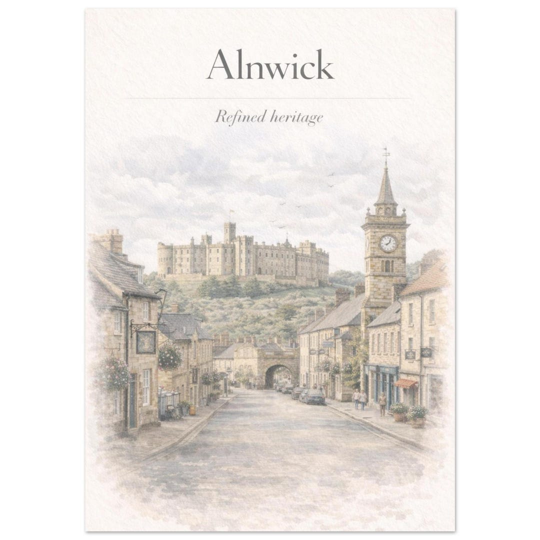 Alnwick Wall Art Print – Northumberland Market Town Travel Poster, A2 ...