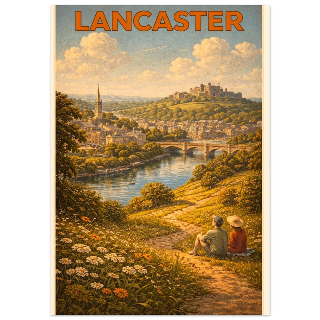 Lancaster Wall Art Print – Lancashire Historic City Travel Poster, A2 ...