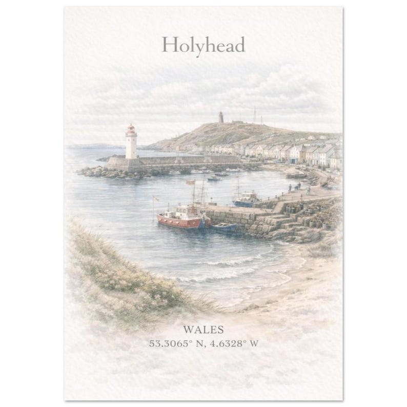 Holyhead Print | Wales Wall Art | Travel Poster | UK Art Print - Etsy
