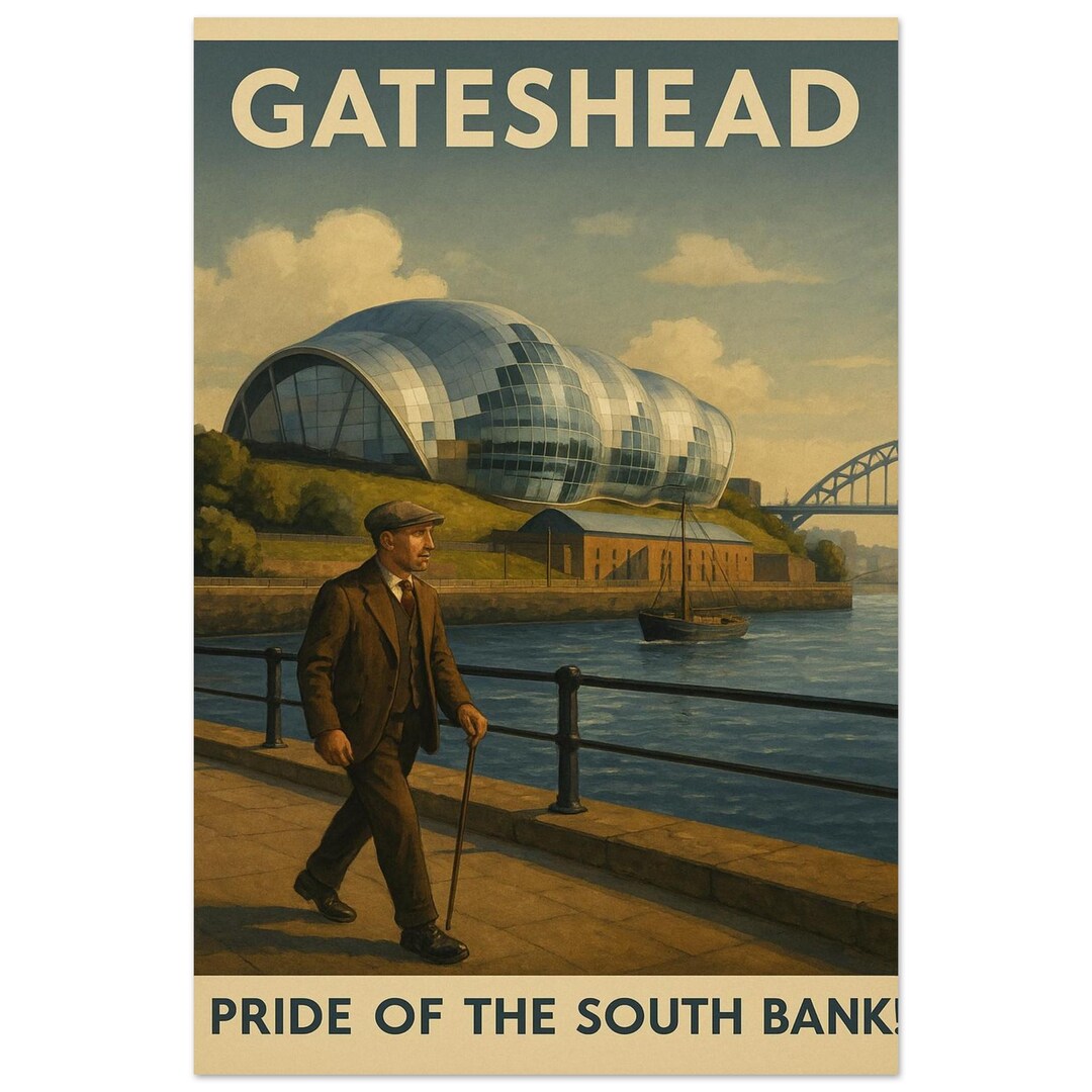 Gateshead Quays Art Print | Vintage North East Travel Poster - Etsy ...