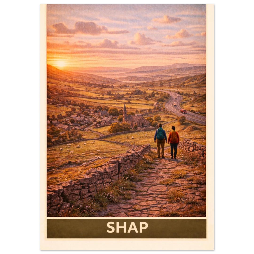 Shap Wall Art Print – Cumbria Village Travel Poster, A2 A3 A4 - Etsy