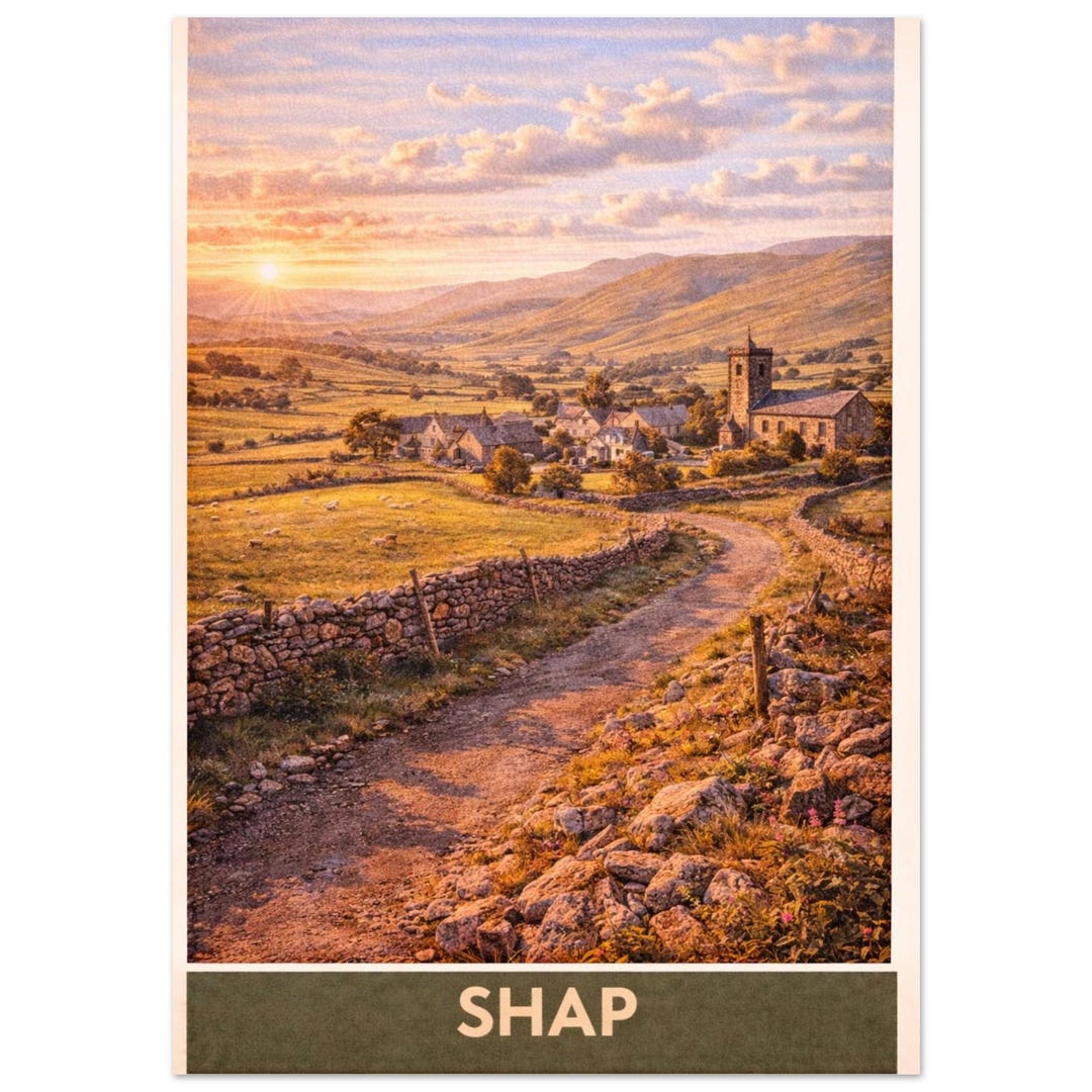 Shap Wall Art Print – Cumbria Village Travel Poster, A2 A3 A4 - Etsy