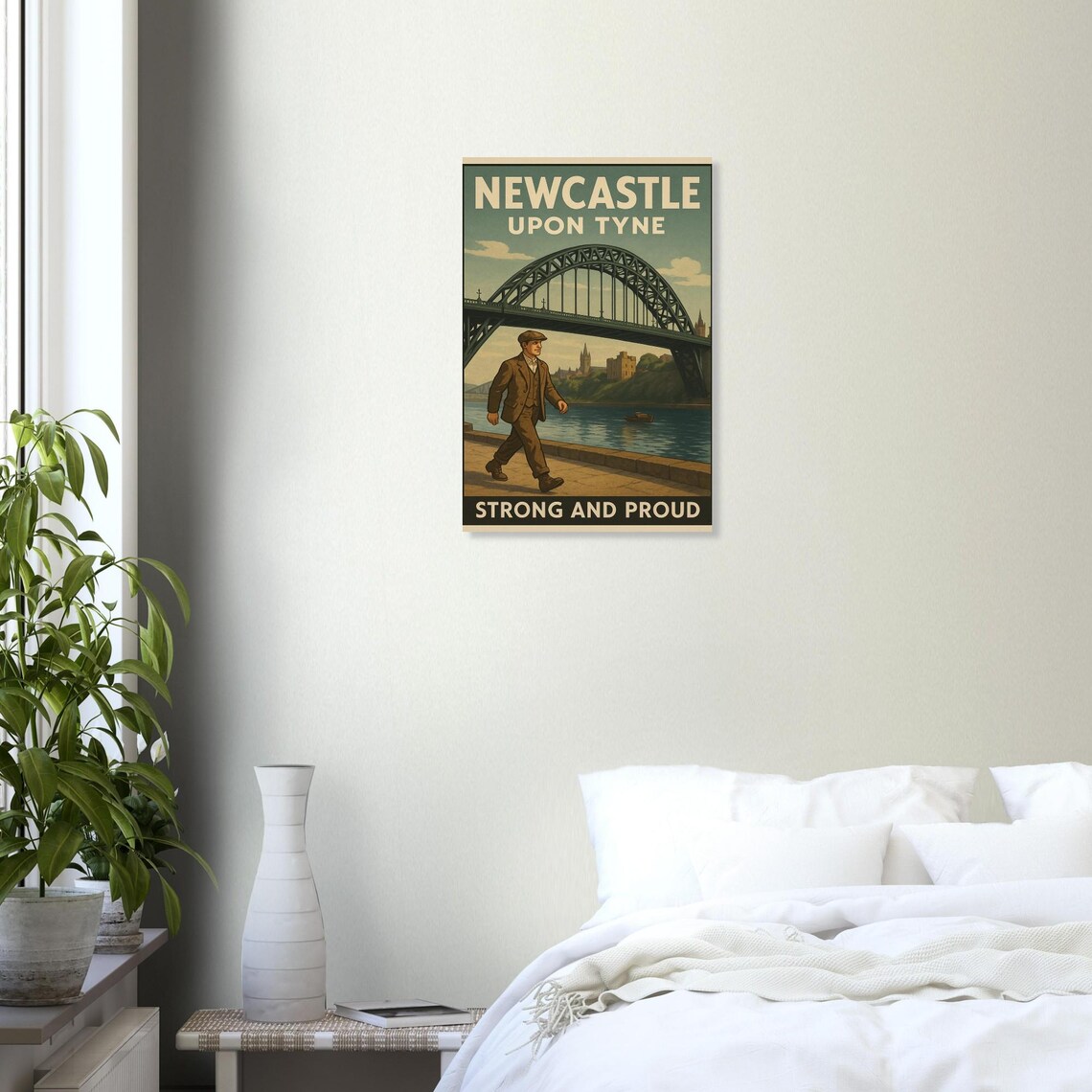 Newcastle Art Print | Vintage Tyne Bridge & Grey Street Illustration - Etsy